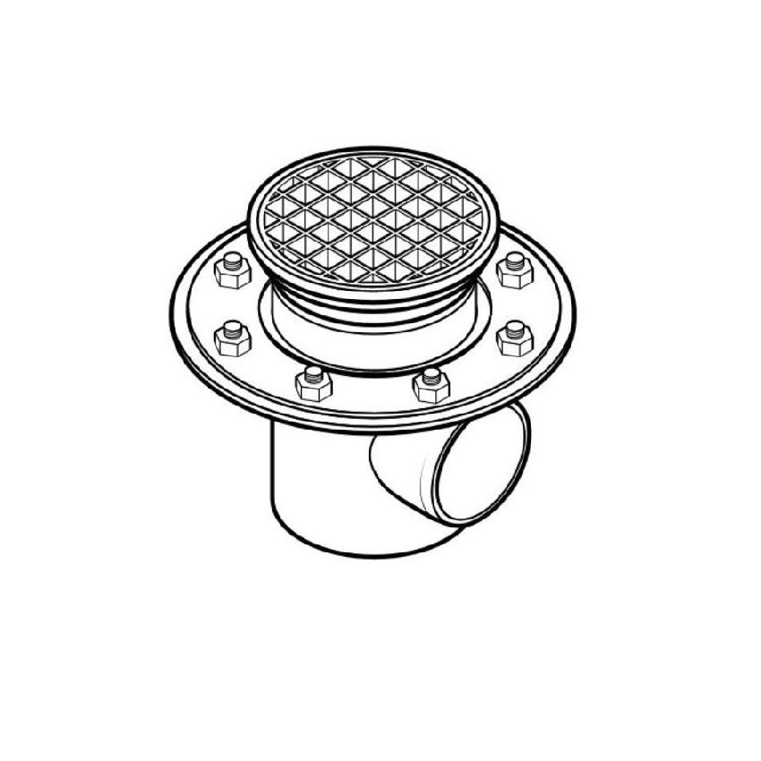 Harmer Stainless Steel Horizontal Two-Part Compact Drain with Circular ...