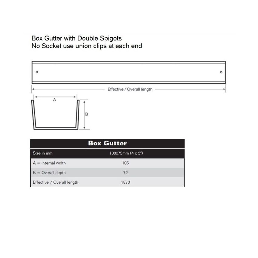 Hargreaves Premier Box Cast Iron Gutter x 1.83m (6')