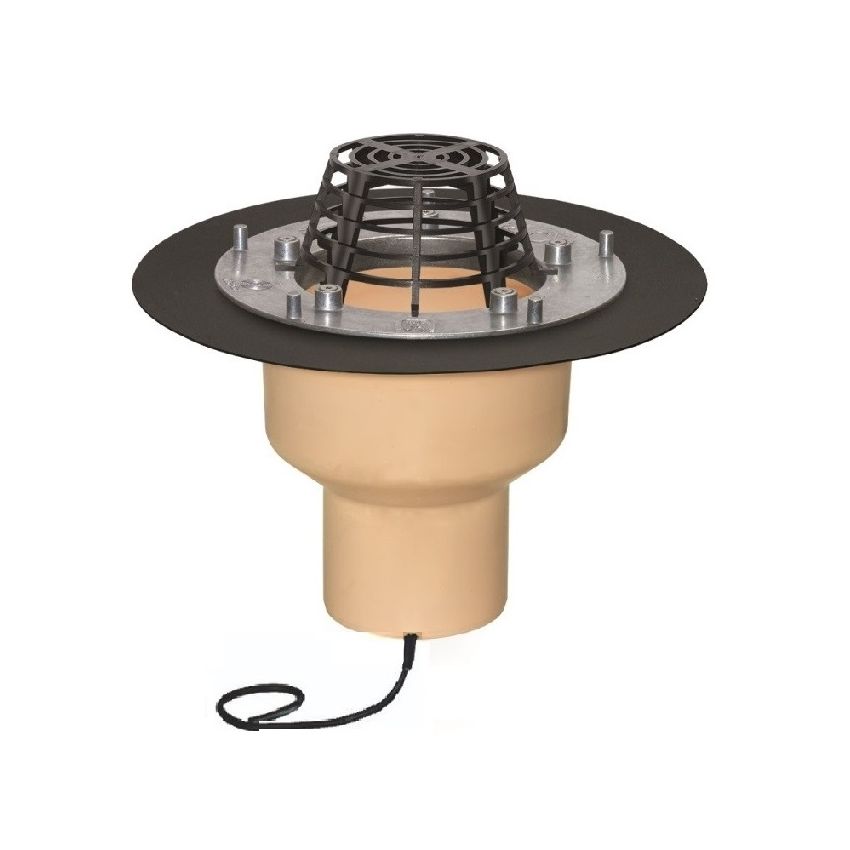 Harmer Roof Insulated Vertical Spigot Outlet with Screw Flange Heated