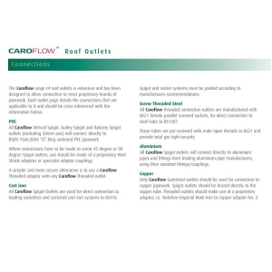 Caroflow Aluminium Vertical Threaded RoofOutlet