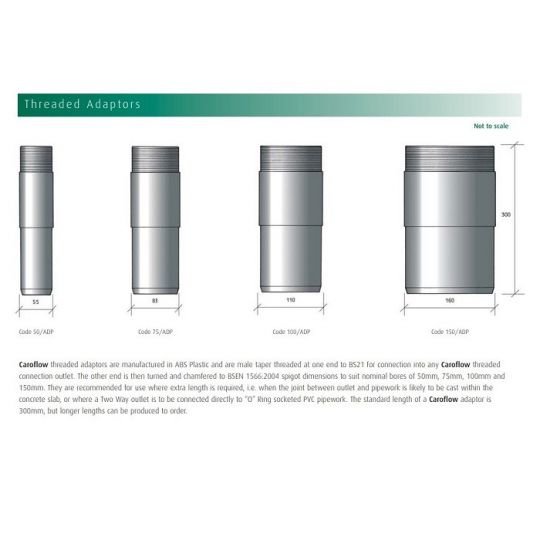 Caroflow Aluminium Vertical Threaded RoofOutlet