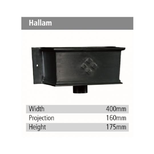 Aluminium Hallam Rainwater Cast Hopper Head