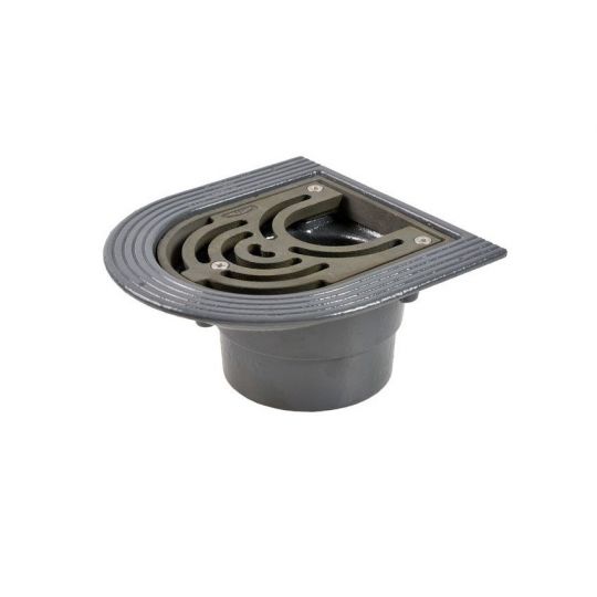 Pam Building VORTX Cast Iron Balcony Roof Outlet With Notched Grate And ...