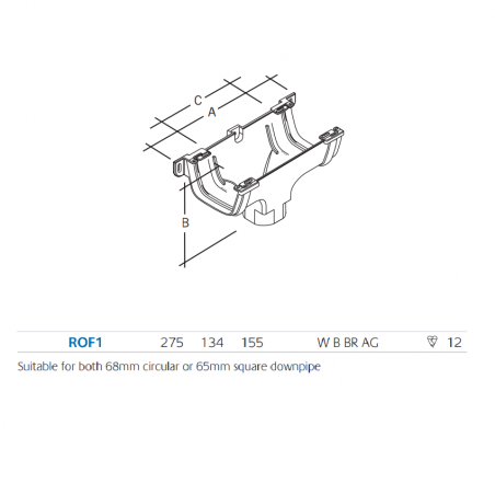 Marley Flowline 112 x 60mm Running Outlet (ROF1)