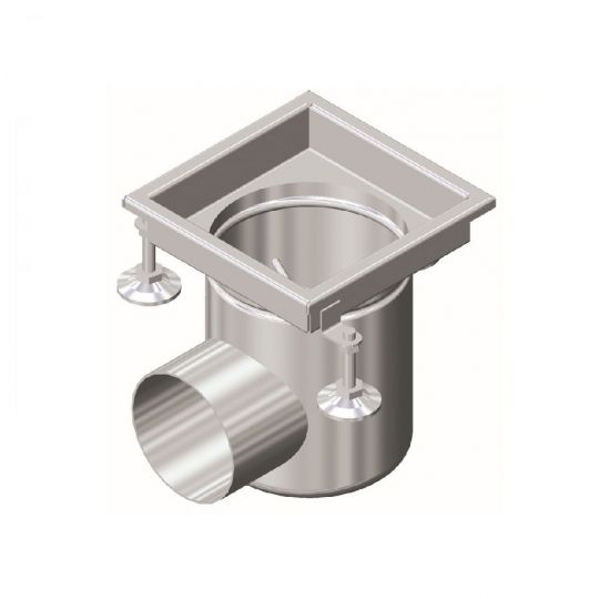 ACO Hygienic Stainless Steel Gully 357 - Fixed Height Horizontal Outlet