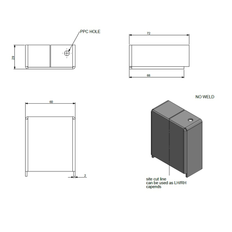 Skyline Aluminium Coping Universal Infill Plate (Pair)
