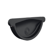Lindab Steel Half Round Gutter External Stop End non handed Matte Finish