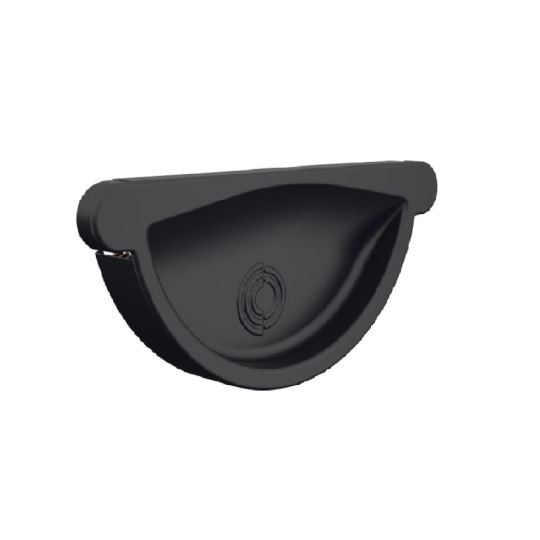 Lindab Steel Half Round Gutter External Stop End non handed Matte Finish