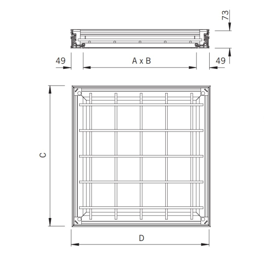 ACO UniFace Aluminium Recessed Access Cover