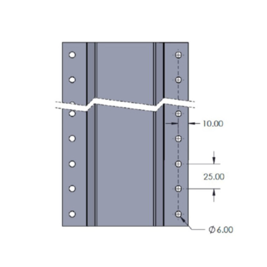 Galvanised Steel Top Hat Profile - 3m Length | Gutter Centre
