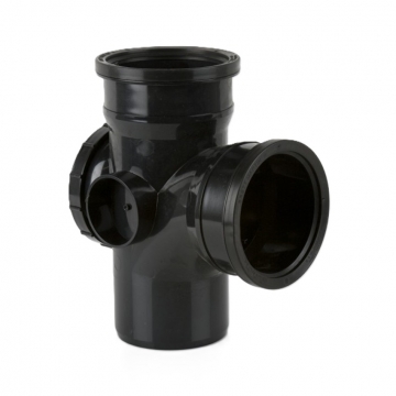 Brett Martin 110mm Push-Fit Soil uPVC Double Socket 92.5 Degree Access ...