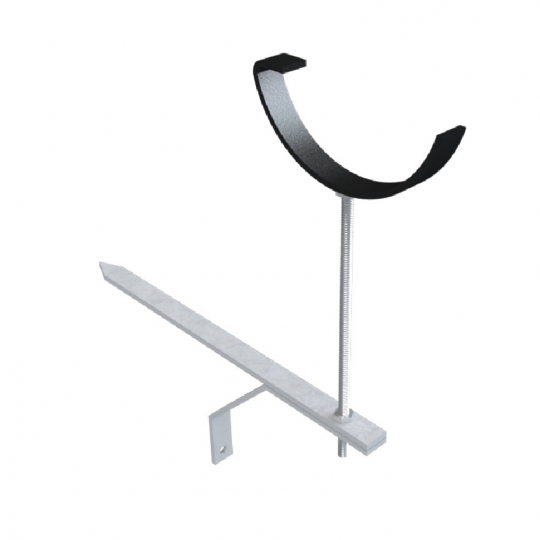 GC Plain Half Round Galvanised Rise & Fall Bracket - with stay